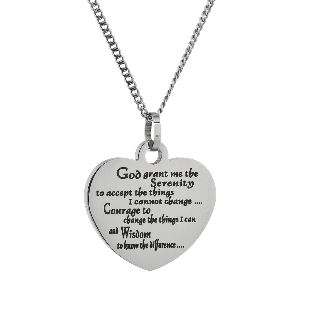 Serenity Prayer Necklace for Women- God Grant Me the Serenity Heart ...