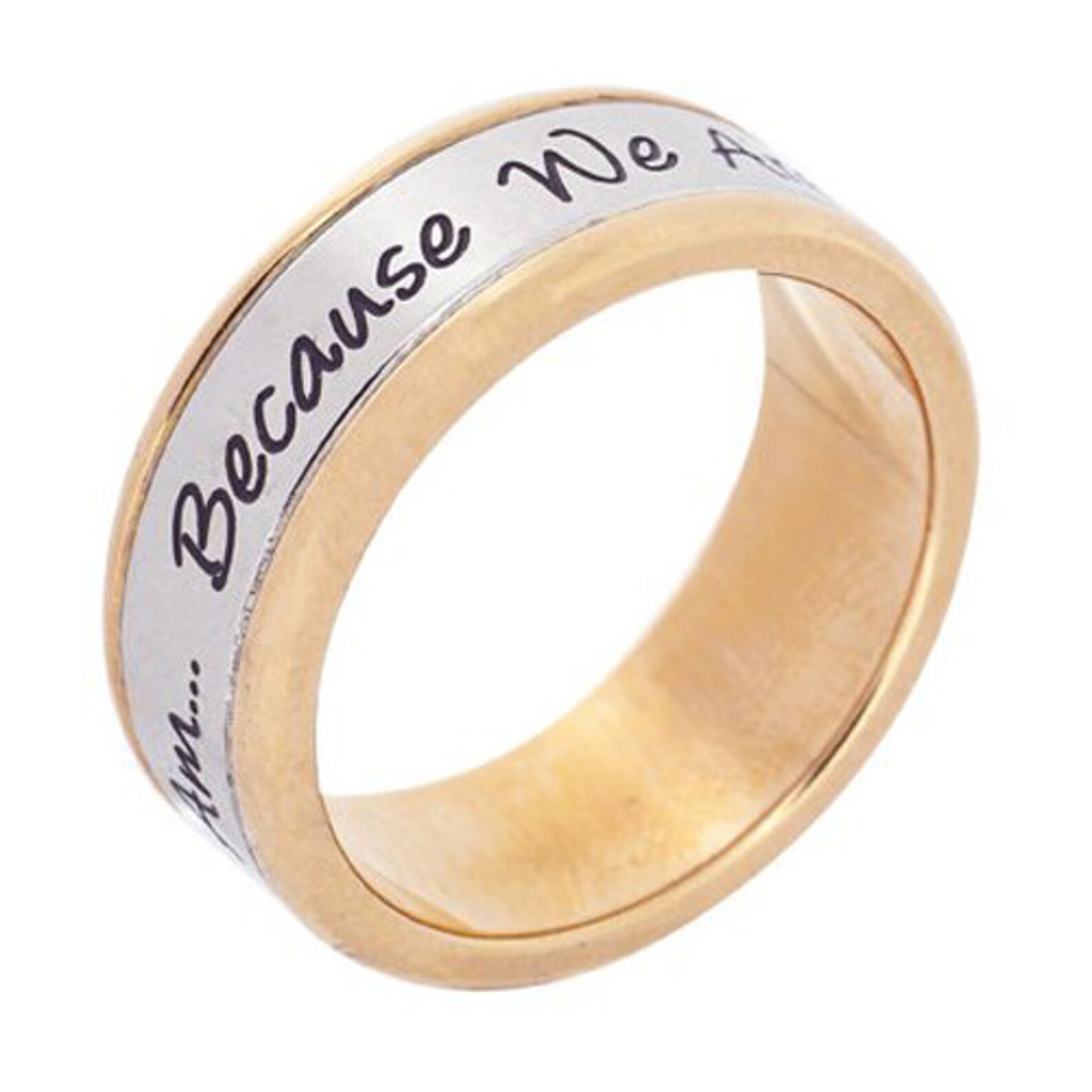 7mm Stainless Steel Rose Gold Sister's Ring - My Sister I Am Because We ...