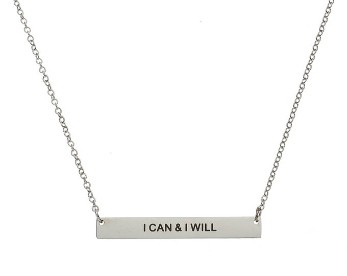 Sterling Silver INSPIRATIONAL Necklace • "i Can and I Will" Necklace ...