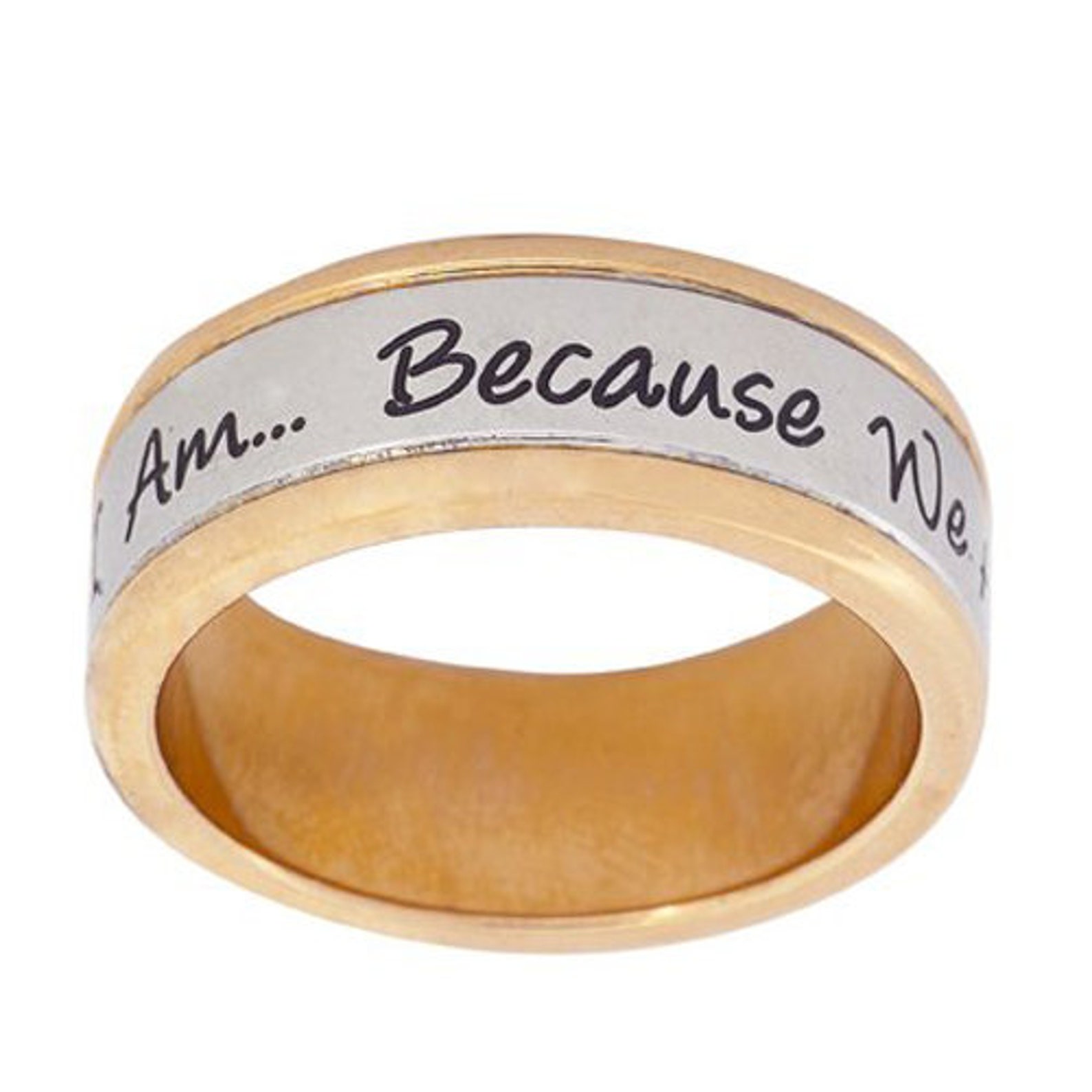 7mm Stainless Steel Rose Gold Sister's Ring - My Sister I Am Because We ...