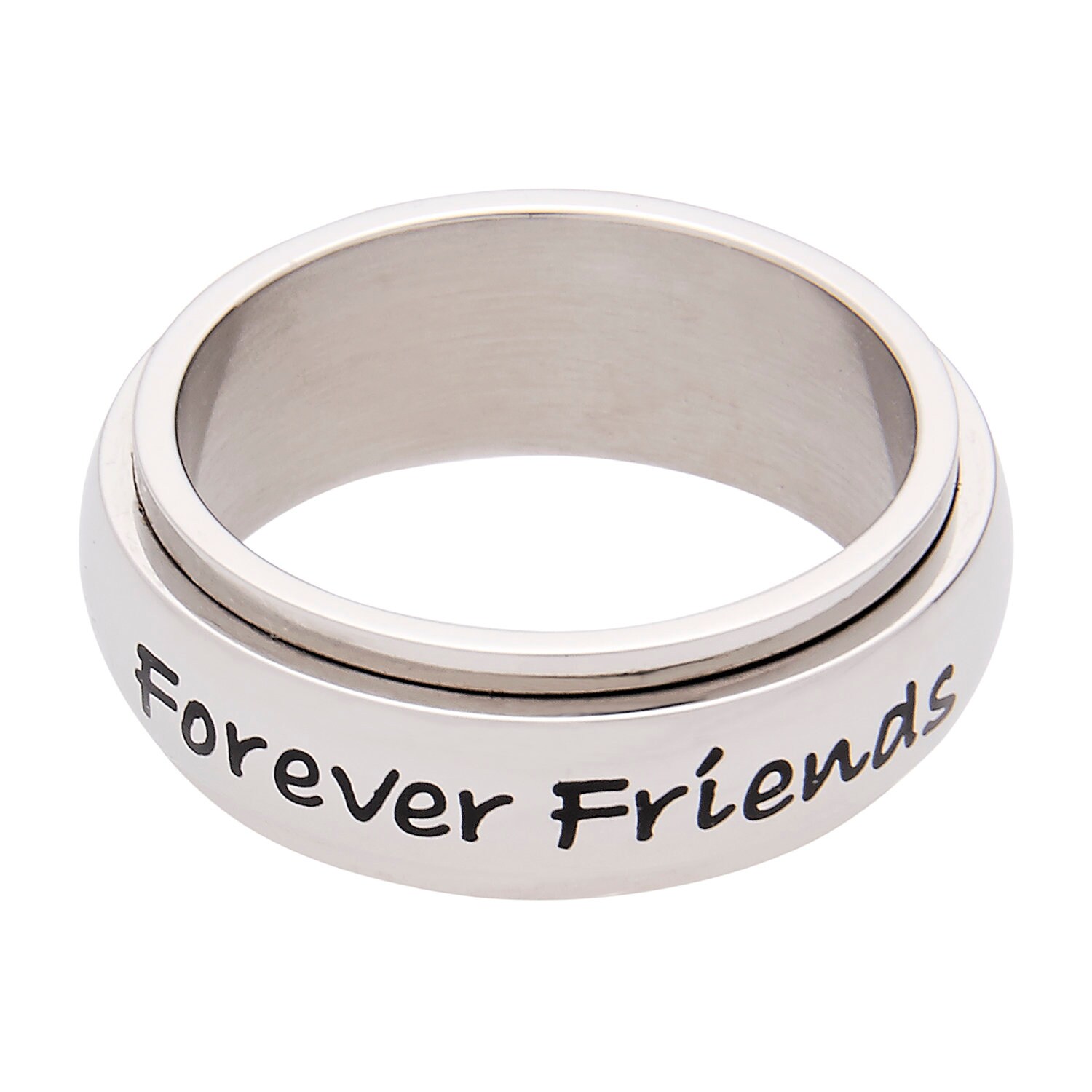 High Polished Stainless Steel Always Sisters Forever Friends Spinner ...