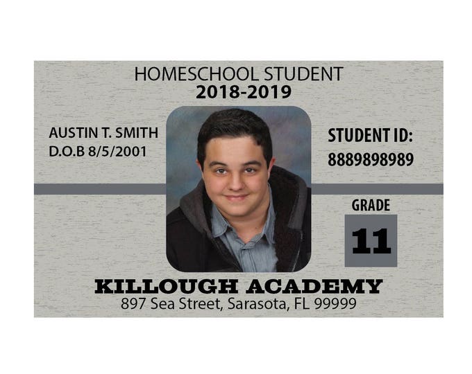 Homeschool ID Custom Homeschool Id Homeschool Association ID School ID ...