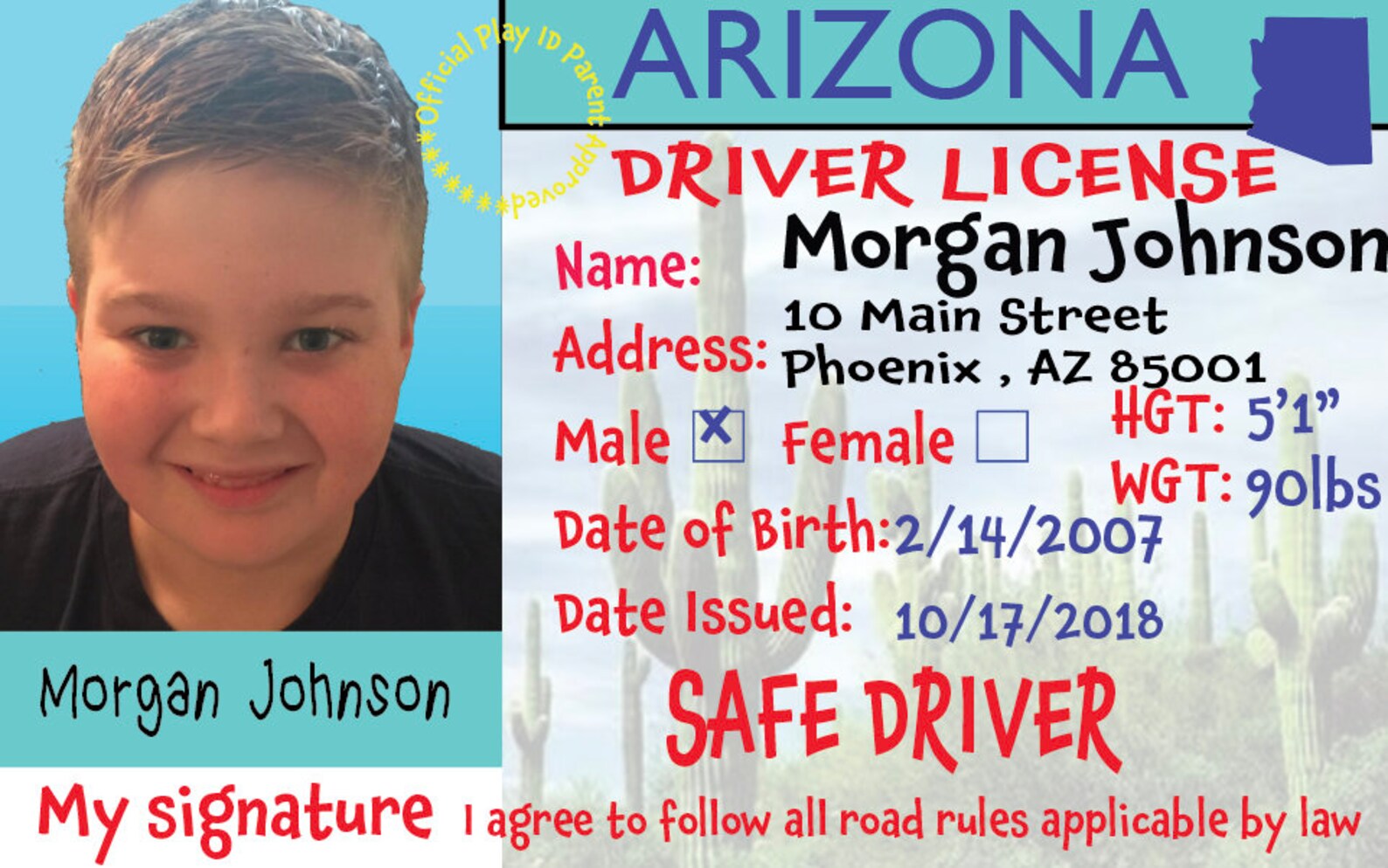 Editable kids drivers license template - ptugroup