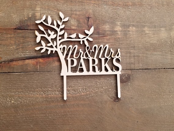 Tree Design Wedding Cake Topper Custom Wood Wedding Cake | Etsy Canada