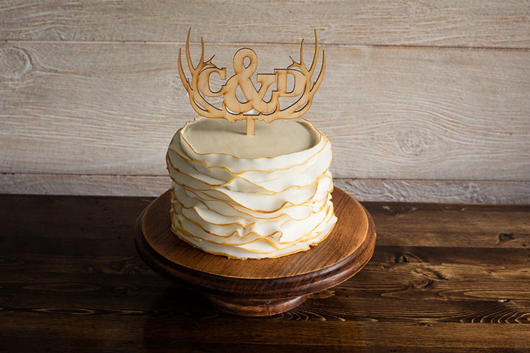 Rustic Antler Wedding Cake Topper | Unique Wedding Cake Topper | Rustic ...