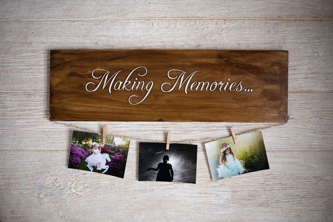Making Memories Wood Photo Hanger Sign | Photo Hanging Wall Art - Etsy
