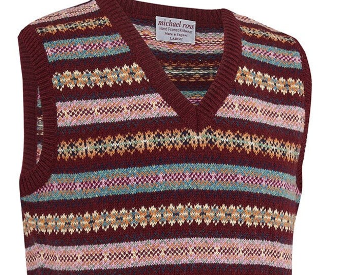 Harvest Fair Isle Slip Over 0001-2747-F132 Wine - Etsy