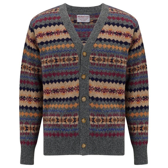 Orkney V Cardigan for Men-0127-2904-f01 Grey - Etsy