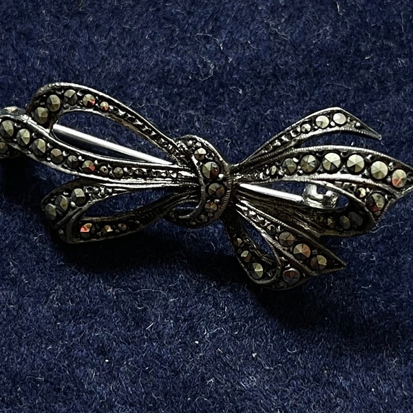 Marcasite Bow Brooch - Etsy