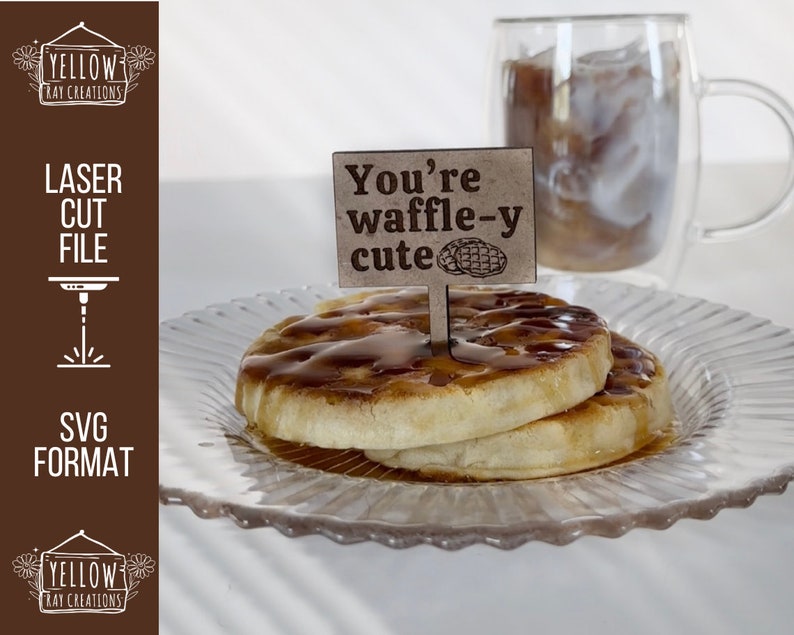 Waffle Pastry Topper SVG Laser Cut File - Etsy Australia