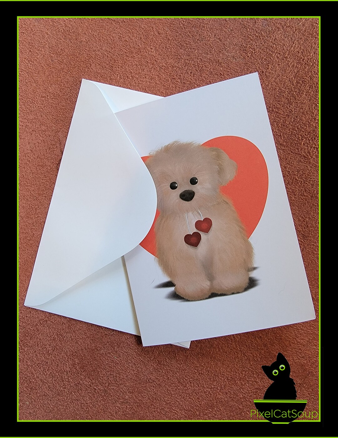 Pack of 4 Cute Puppy Greeting Cards, Sending Love, Blank Inside - Etsy