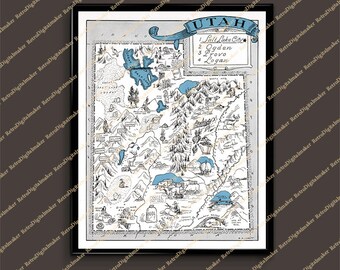 Whimsical United States Map - Etsy