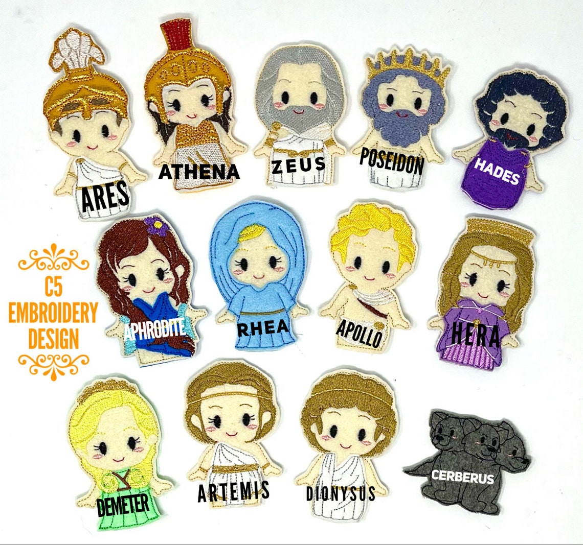 ITH Digital Embroidery Design Greek Gods Finger Puppet Set 1 | Etsy