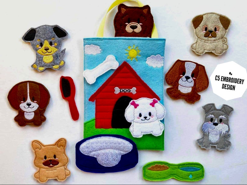 ITH Digital Embroidery Design Cute Dogs Finger Puppet Set 1 - Etsy