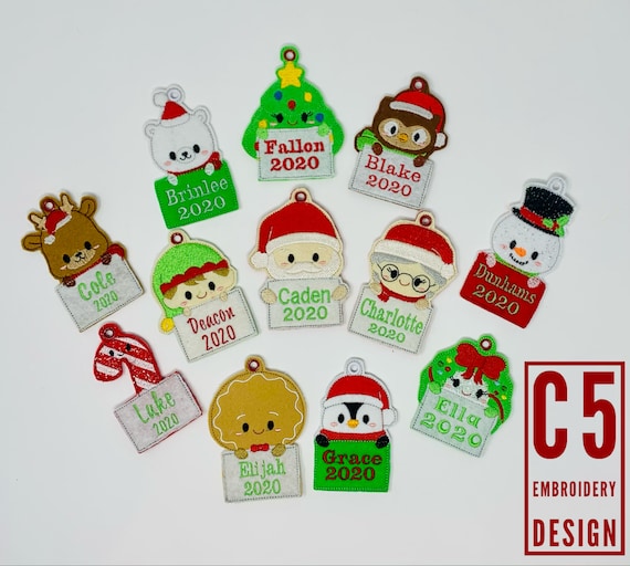 ITH Digital Embroidery Design Christmas Ornaments 4X4 Hoop - Etsy