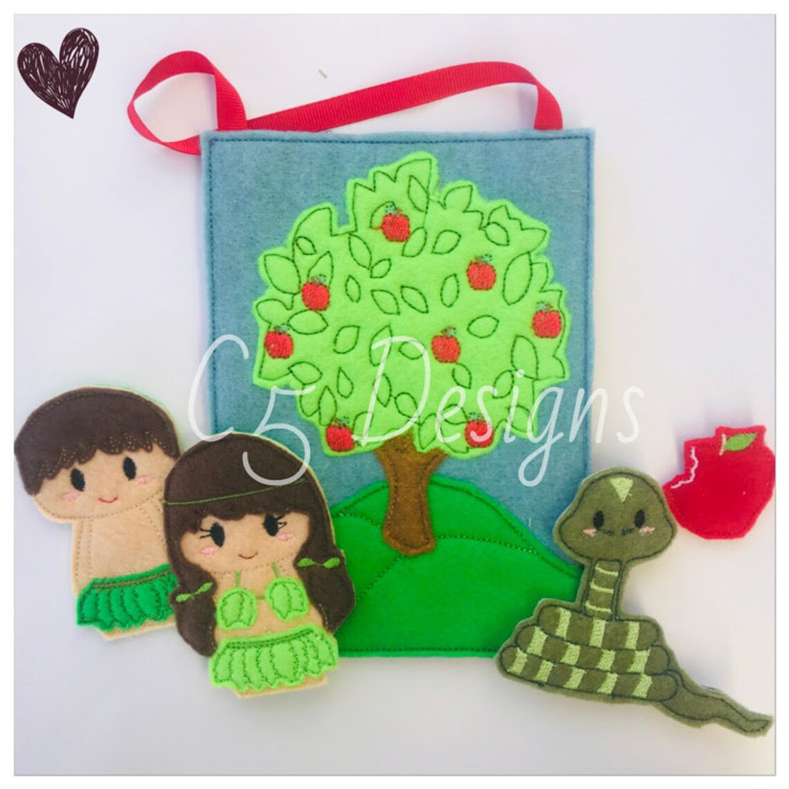 ITH Digital Embroidery Design Adam and Eve Finger Puppet Set - Etsy