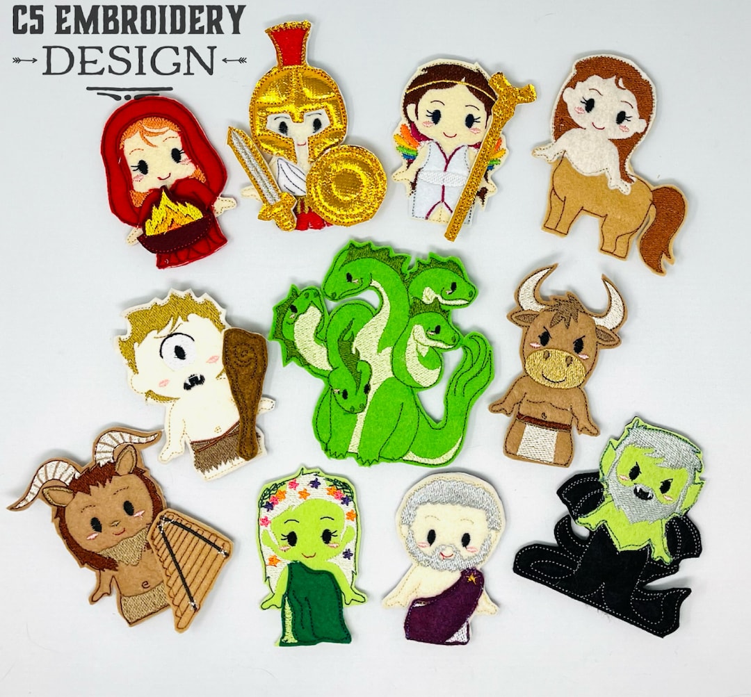 ITH Digital Embroidery Design - Greek Gods Finger Puppet Set 3 - 4X4 ...
