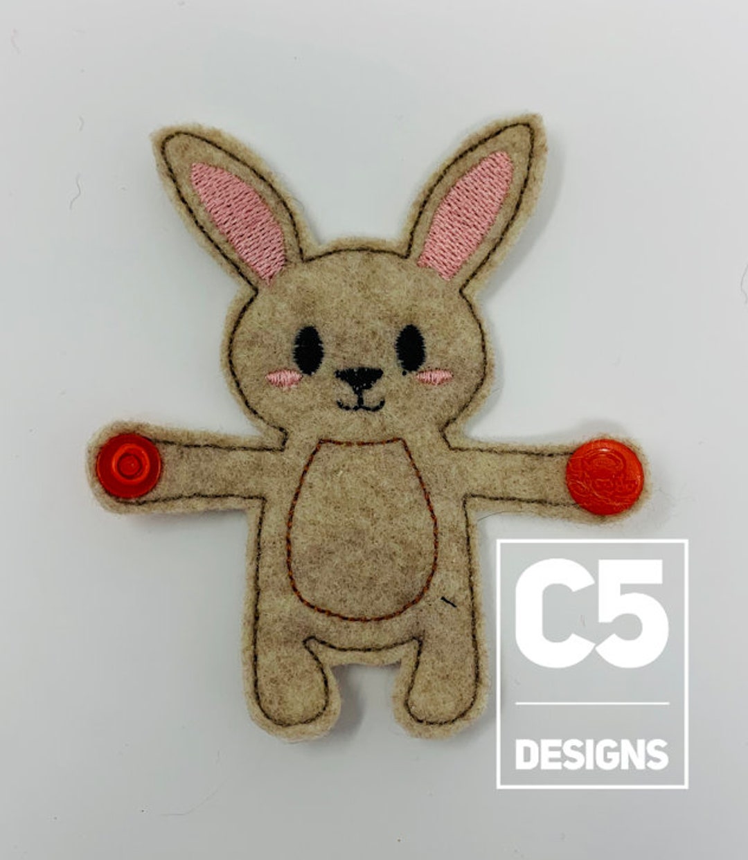 ITH Digital Embroidery Design - Bunny Rabbit Hugger - 4X4 Hoop and ...