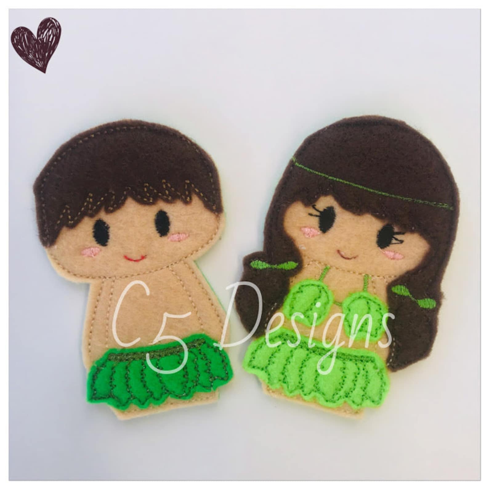 ITH Digital Embroidery Design Adam and Eve Finger Puppet Set - Etsy