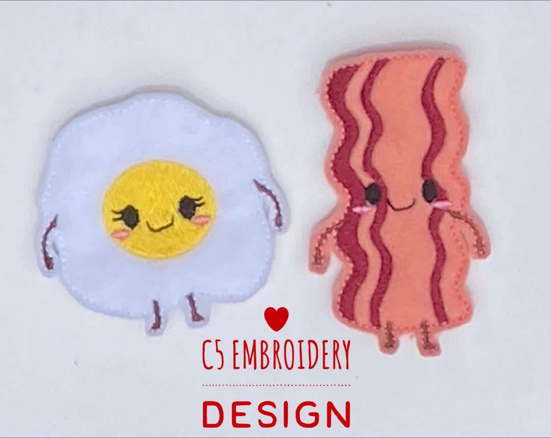 ITH Digital Embroidery Design - Pairs - Bacon and Eggs Finger Puppet ...