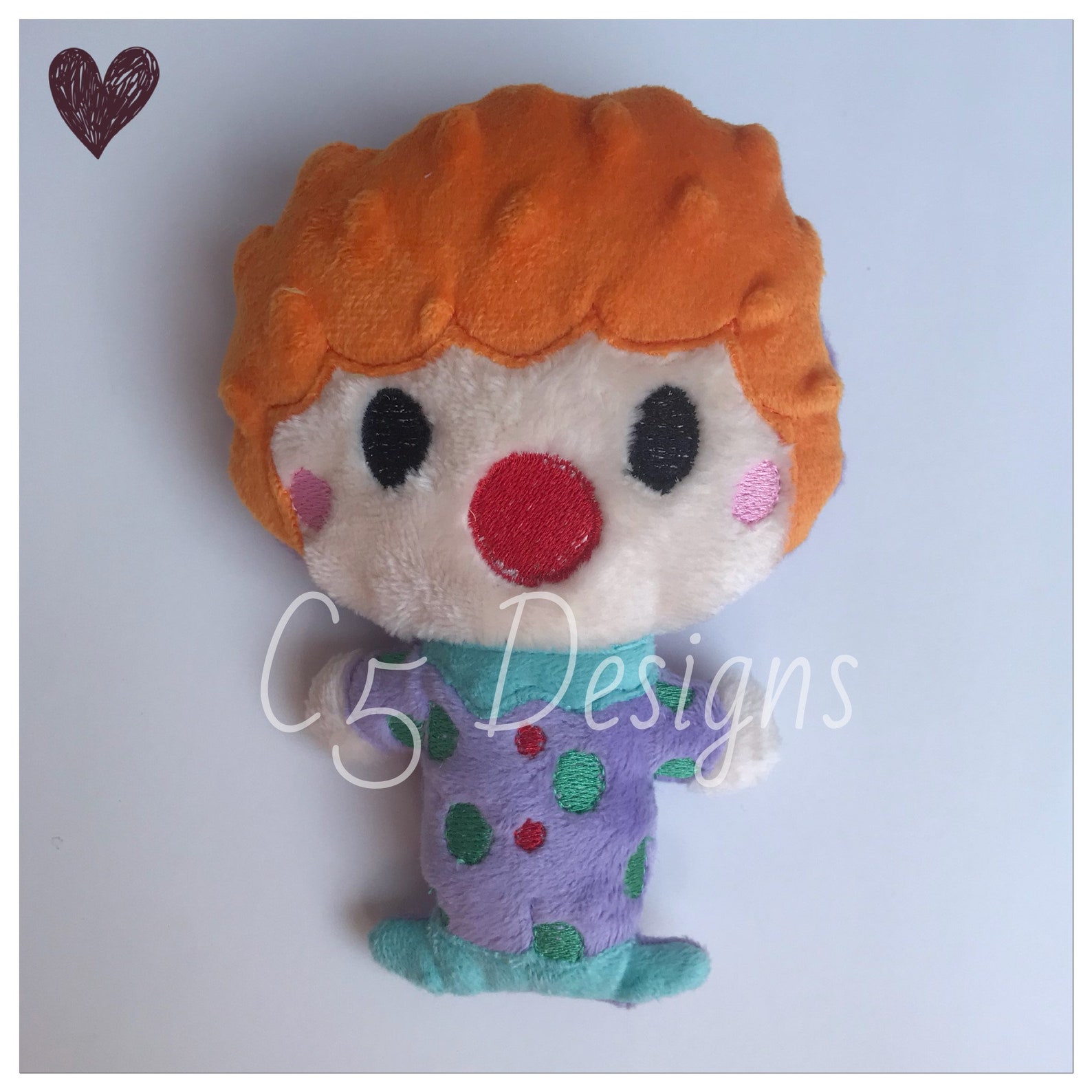 ITH Digital Embroidery Design - Clown Stuffie - 4X4 Hoop and Larger ...