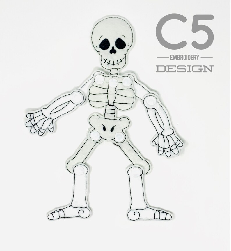 ITH Digital Embroidery Design Play Snap Skeleton 4X4 Hoop - Etsy