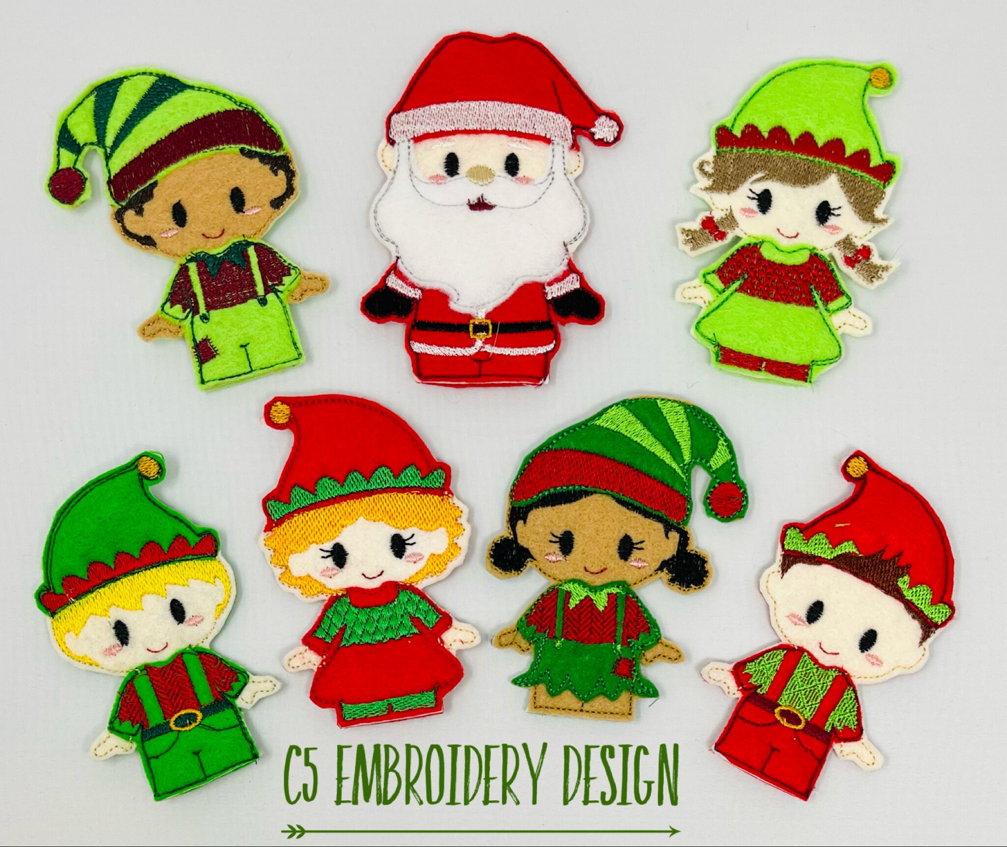 ITH Digital Embroidery Design - Elves in the Workshop Finger Puppet Set ...