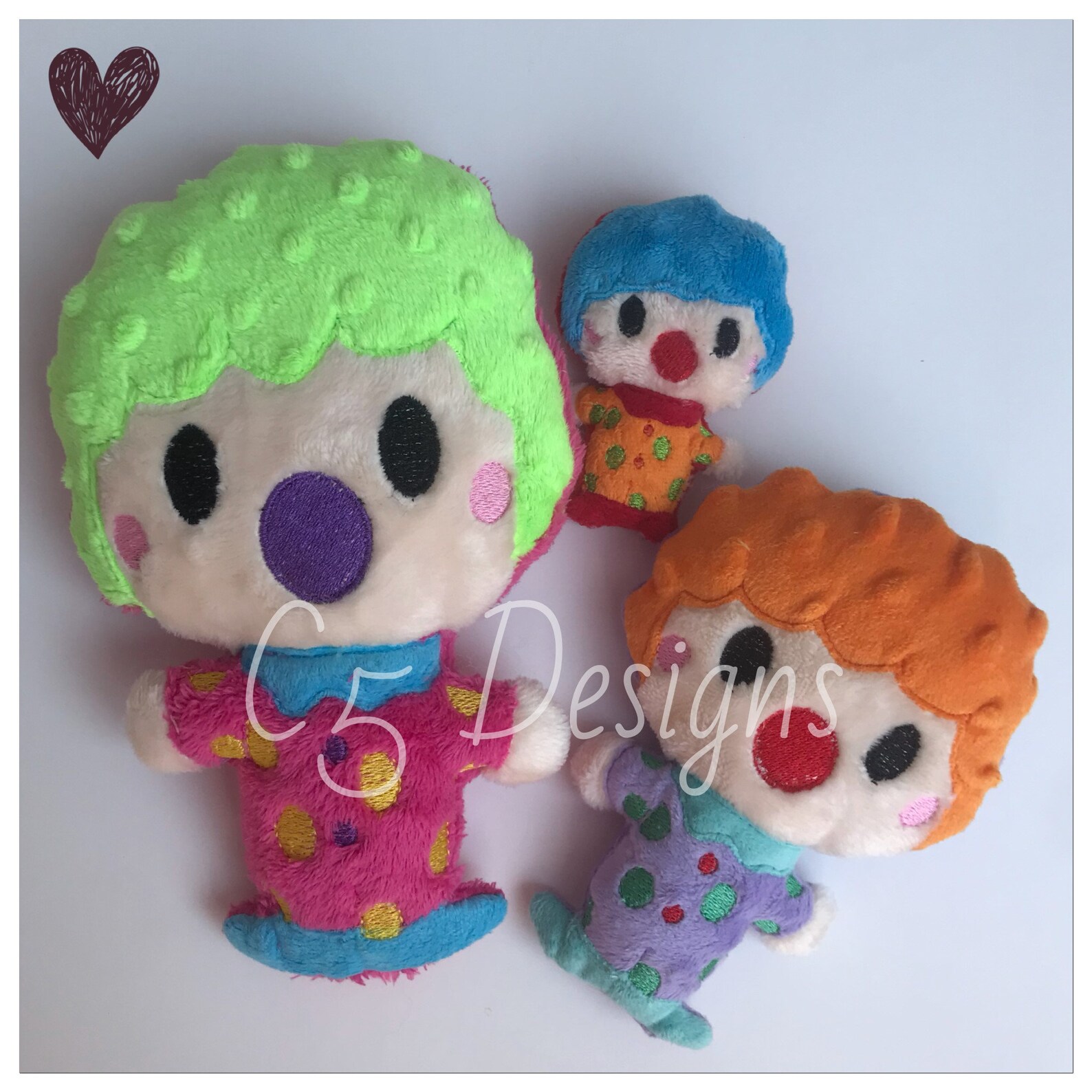 ITH Digital Embroidery Design - Clown Stuffie - 4X4 Hoop and Larger ...
