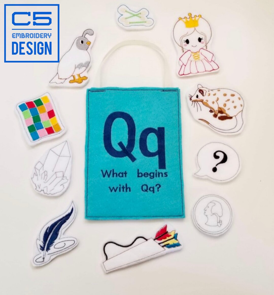 ITH Digital Embroidery Design - "q" Alphabet Finger Puppet Set - 4X4 ...