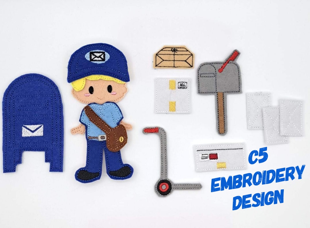 5x7 HOOP ONLY - ITH Digital Embroidery Design - 5x7 Felt Dress up Mail ...