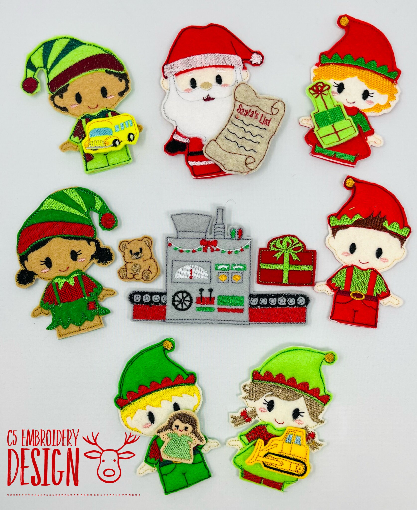 ITH Digital Embroidery Design Elves in the Workshop Finger - Etsy