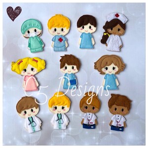 ITH Digital Embroidery Design - Hospital Finger Puppet Set With Busy ...
