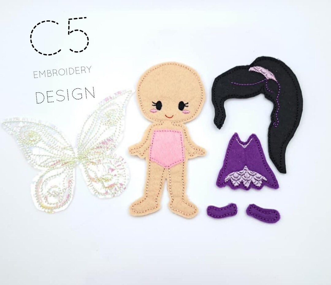 4X4 HOOP ONLY - ITH Digital Embroidery Design - 4X4 Felt Dress up Fast ...