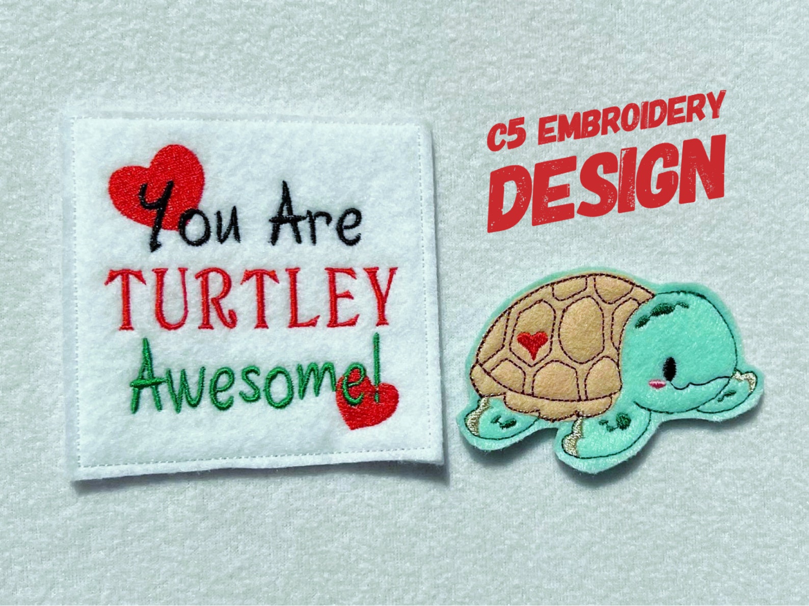 ITH Digital Embroidery Design - Turtle Valentine Card and Finger Puppet ...