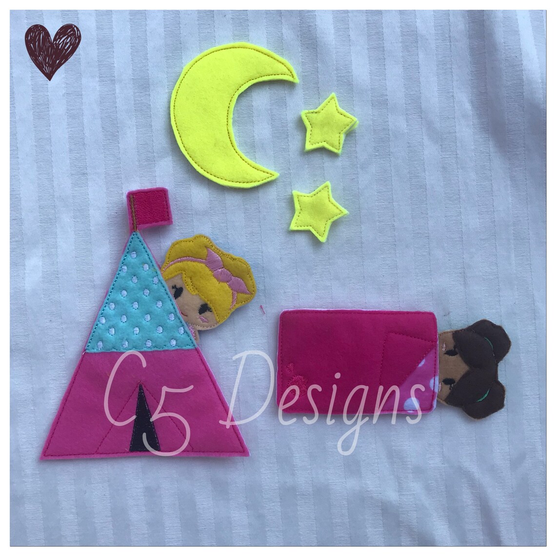 ITH Digital Embroidery Design - DELUXE Camping Finger Puppet Set - 4X4 ...