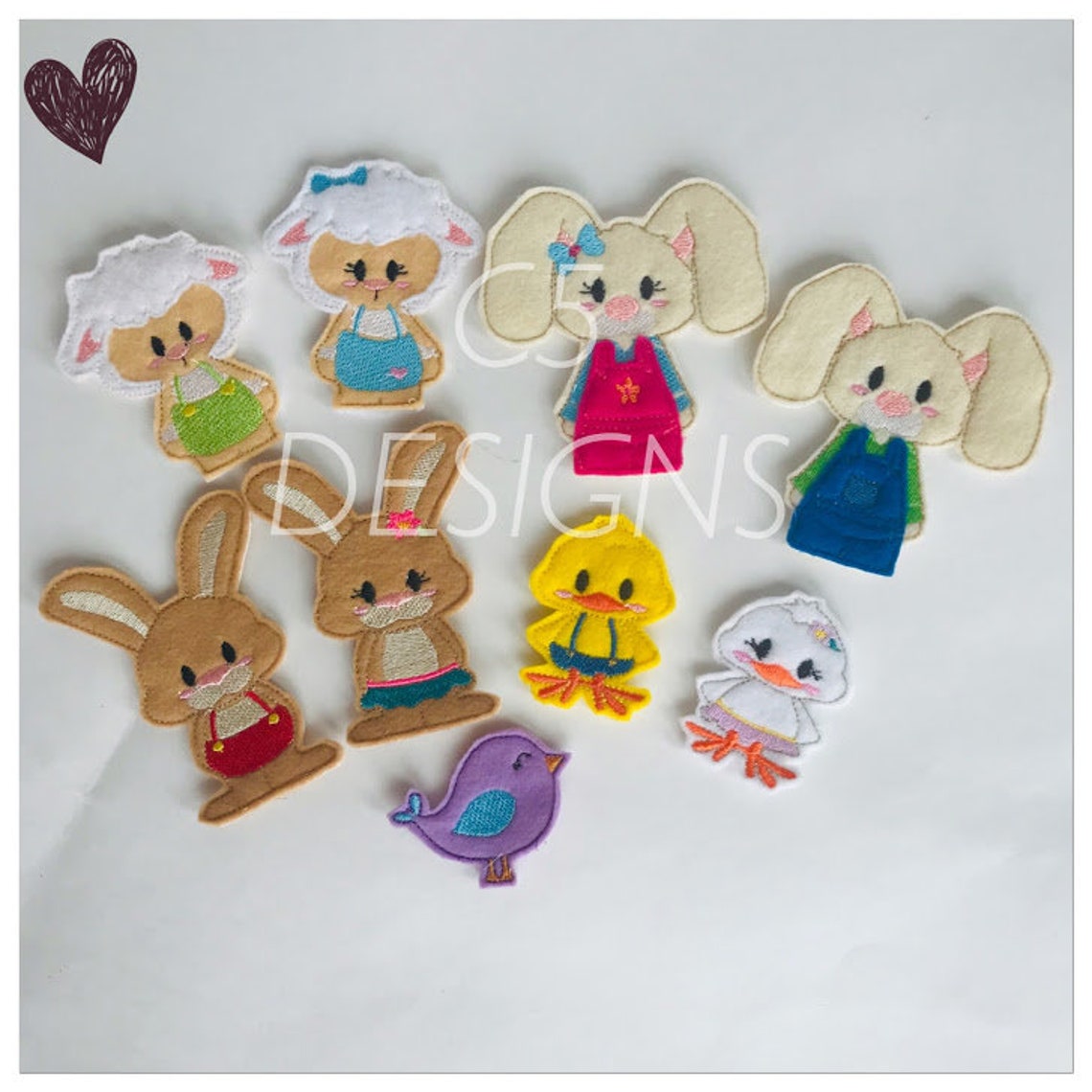 ITH Digital Embroidery Design Easter Bunny Finger Puppet Set - Etsy