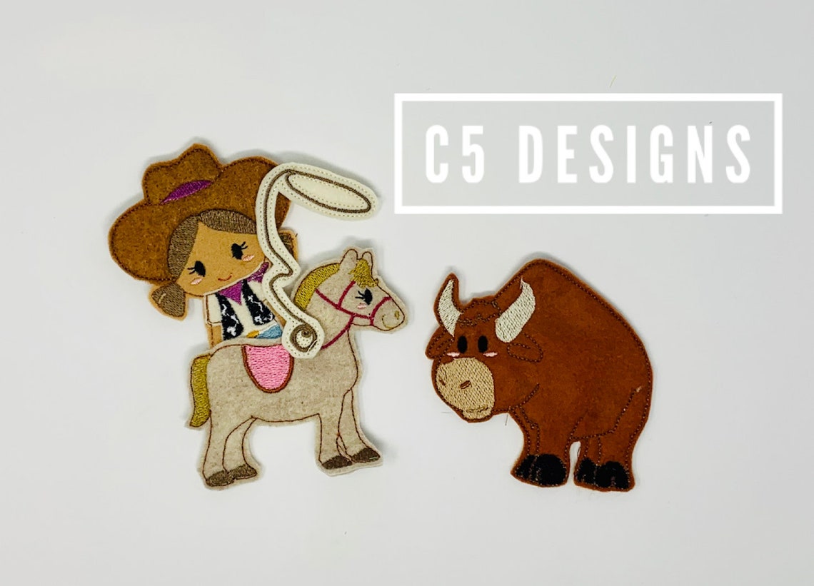 ITH Digital Embroidery Design - Cowboy Finger Puppet Set With Busy Book ...