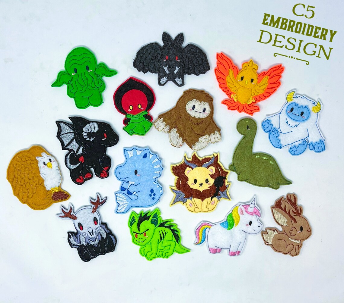 ITH Digital Embroidery Design - Mythological Creatures Finger Puppet ...