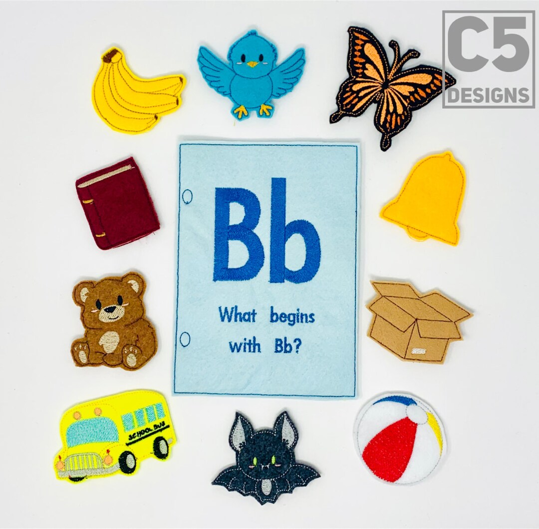ITH Digital Embroidery Design - "b" Alphabet Finger Puppet Set - 4X4 ...