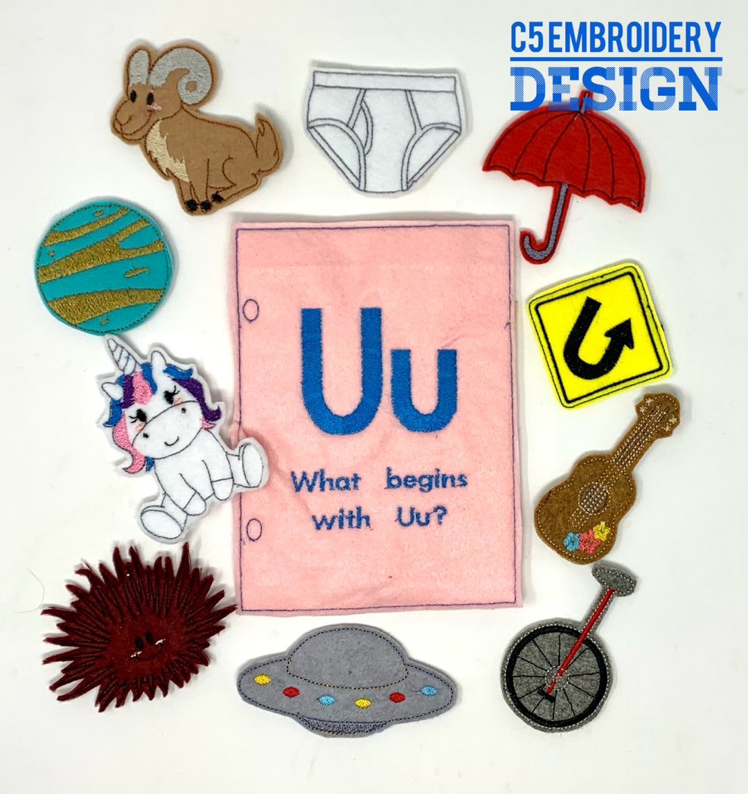 ITH Digital Embroidery Design - "u" Alphabet Finger Puppet Set - 4X4 ...
