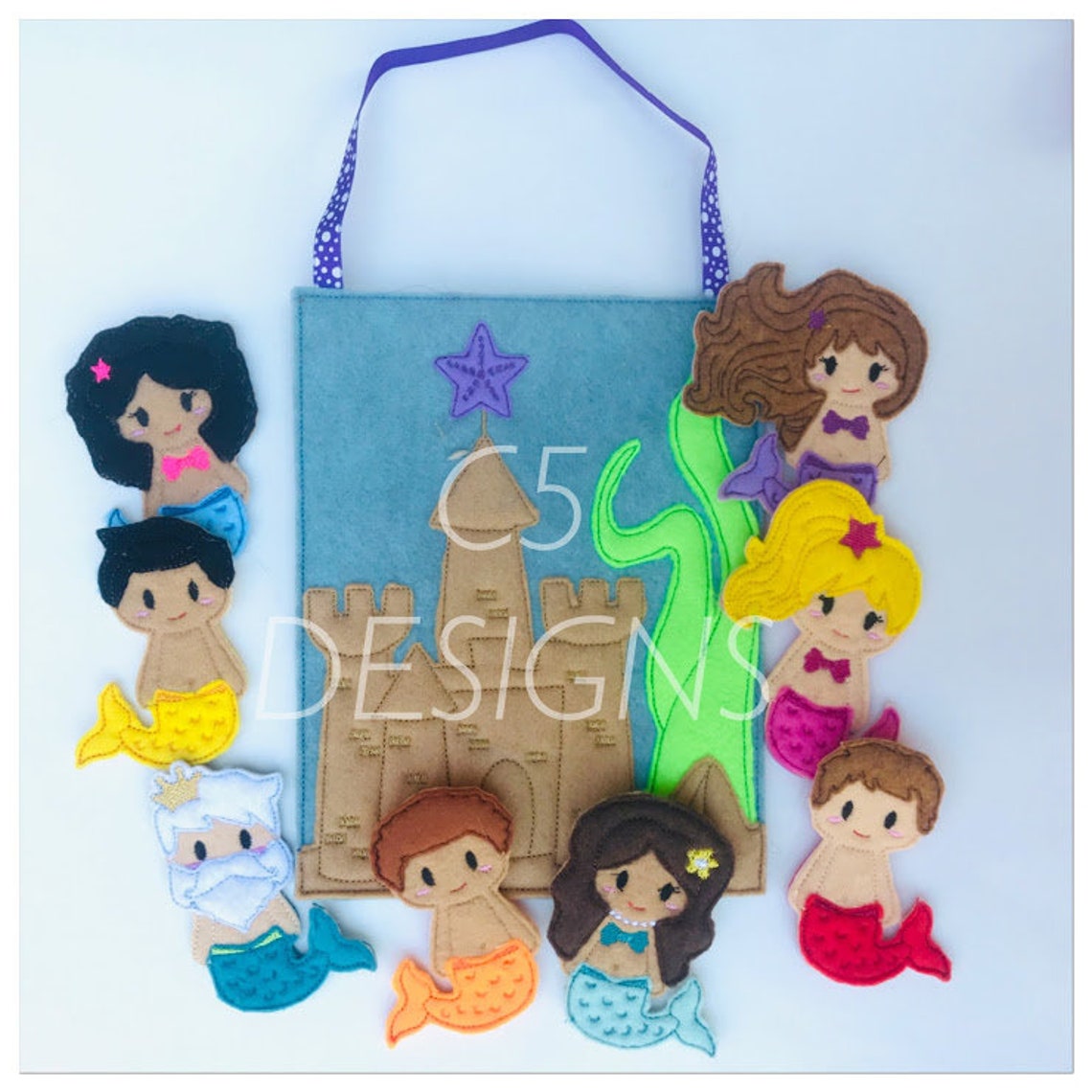 ITH Digital Embroidery Design Mermaid Finger Puppet Set With - Etsy