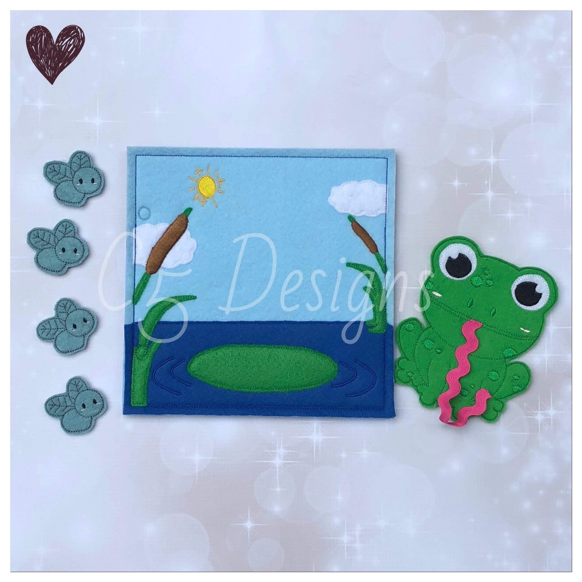 ITH Digital Embroidery Design - Frog Busy Book Page - 5x7 Hoops and ...