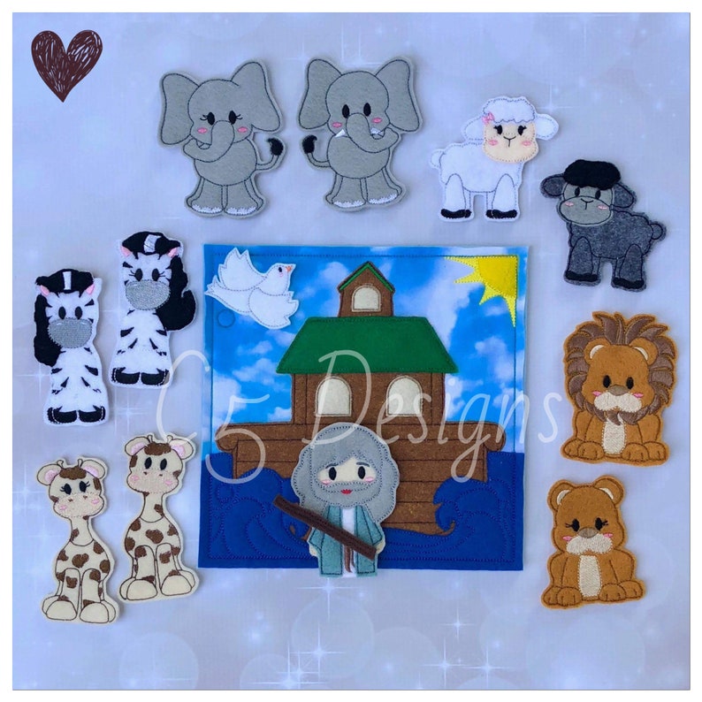 ITH Digital Embroidery Design Noah's Ark Finger Puppet - Etsy