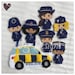 ITH Digital Embroidery Design - UK Police Finger Puppet Set - 4X4 Hoops ...