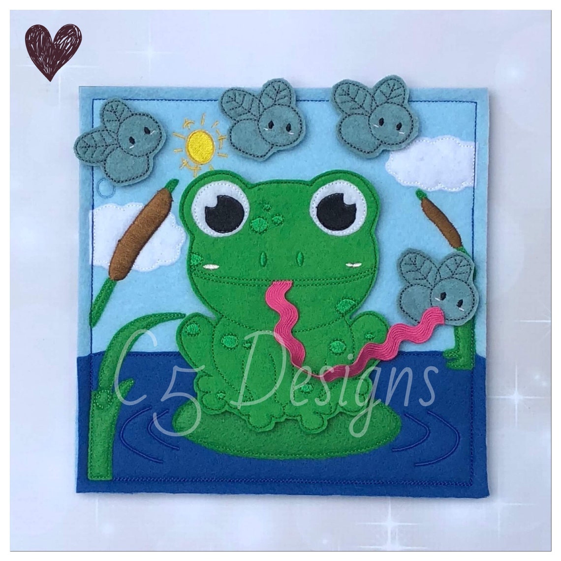 ITH Digital Embroidery Design Frog Busy Book Page 5x7 | Etsy