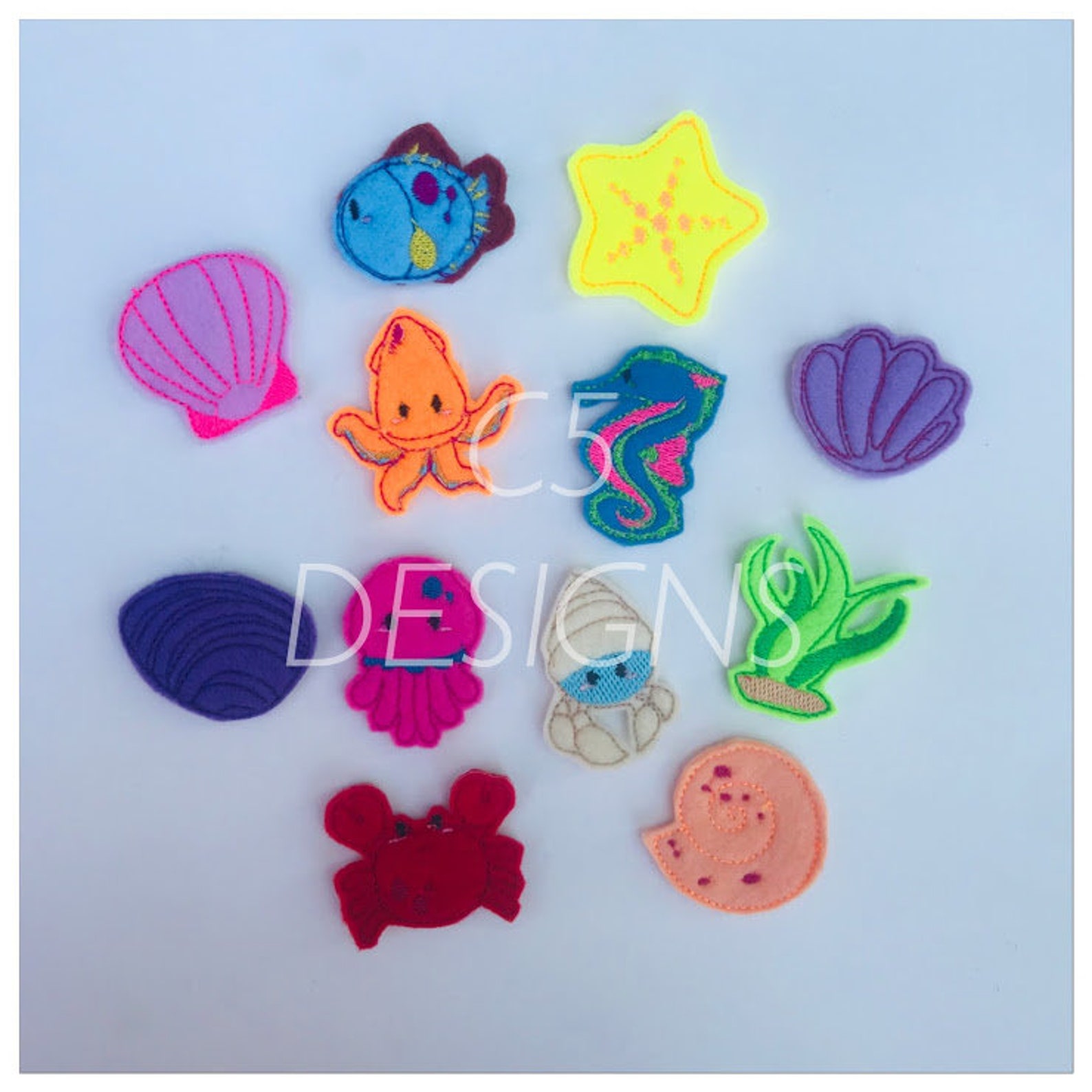 ITH Digital Embroidery Design Mermaid Finger Puppet Set With | Etsy