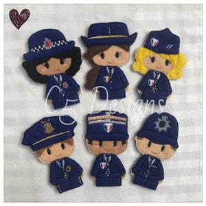 ITH Digital Embroidery Design - UK Police Finger Puppet Set - 4X4 Hoops ...