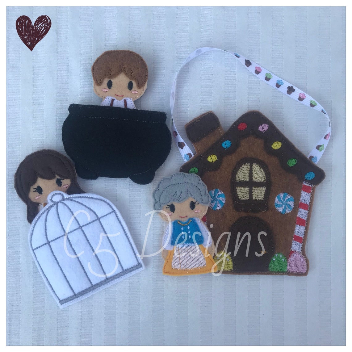 ITH Digital Embroidery Design - Hansel and Gretel Finger Puppet Set ...