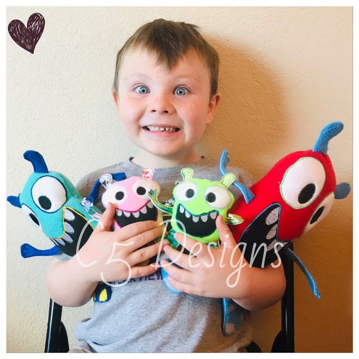 ITH Digital Embroidery Design Monster Stuffie 4X4 Hoop and - Etsy
