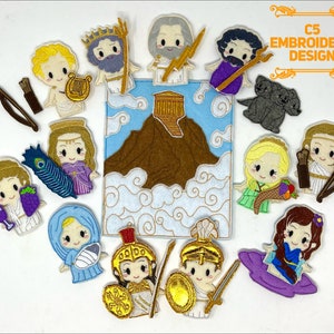 ITH Digital Embroidery Design - Greek Gods Finger Puppet Set 1 - 4X4 ...